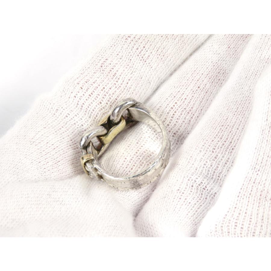 【値下げ】【HERMES】 エルメス ベルト リング 指輪 アクセサリー コンビ ゴールド シルバー YG 750 SV 925 #50 【A64352】 :A64352:LOOPLAND ...
