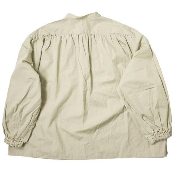 Scye x Drawer サイ ドゥロワー 21SS 別注 日本製 バンドカラープルオーバーシャツ 1221-31423 38 ベージュ SHIRT ギャザー タック g11354 ...