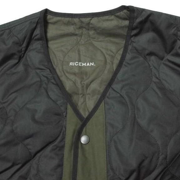 RICEMAN ライスマン REVERSIBLE QUILTED JACKET リバーシブルキルティングジャケット BLACK/OLIVE ...