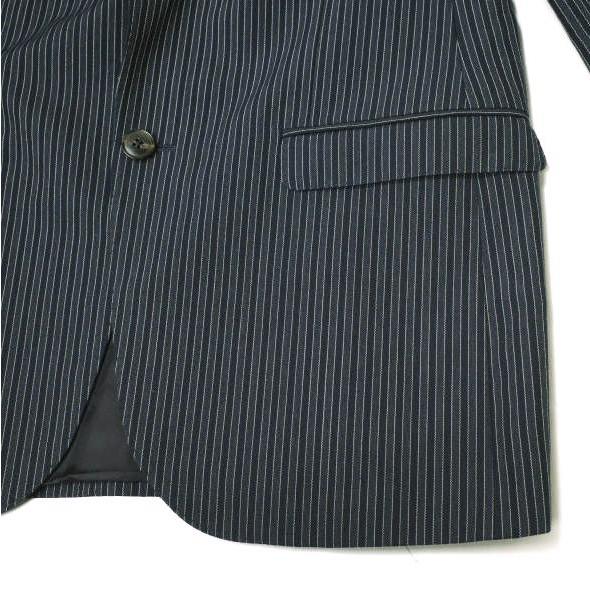 GUCCI グッチ コットンウールストライプ2Bジャケット 18V5F0 46R NAVY テーラード アウター g15655 ...