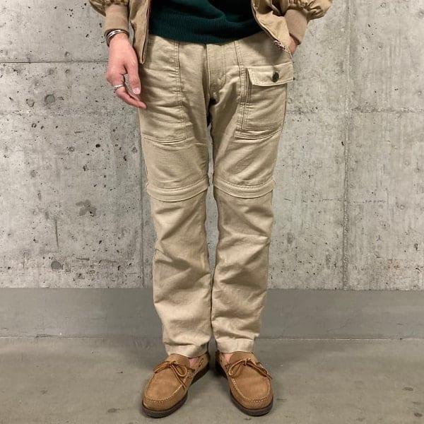 KENNETH FIELD ケネスフィールド Field 7pocket Pants Linen Cotton フィールド7ポケットパンツ リネンコットン S TAN 2WAY コンバーチブル ...