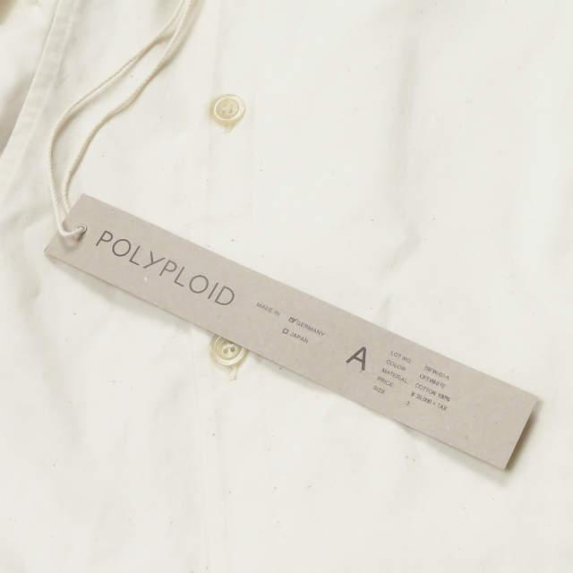 新品 POLYPLOID ポリプロイド 19AW ドイツ製 MILITARY SHIRT TYPE-A ミリタリーコックシャツ 19FW-02-A 3(M) OFF WHITE ノーカラー ...