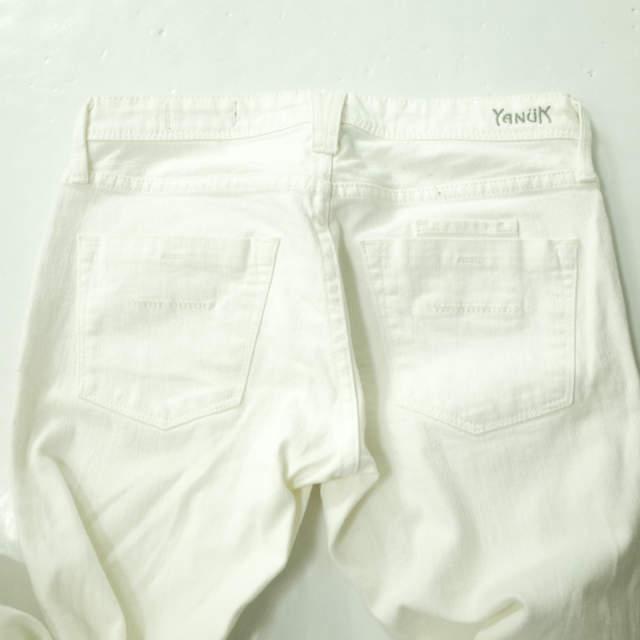 YANUK x UNITED ARROWS ヤヌーク ユナイテッドアローズ 別注 日本製 KAY スリムデニムパンツ 1514-699-3621 34 WHITE ジーンズ g7066 ...
