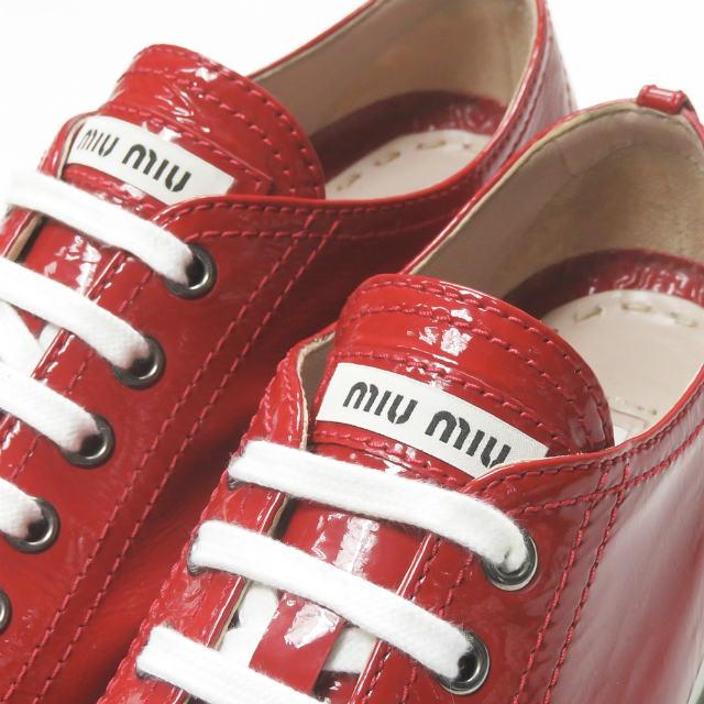 ミュウミュウ MIU エナメルメタルトゥスニーカー 5E8998 37(24cm ミュウミュウ MIU エナメルメタルトゥスニーカー 5E8998 37(24cm