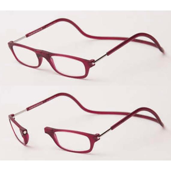 [マットボルドー 度数+3.50]老眼鏡 正規品 クリックリーダー マットカラー CliC readers 磁石 首掛け おしゃれ シニアグラス マグネット 読書用メガネ 40代 50代 ...