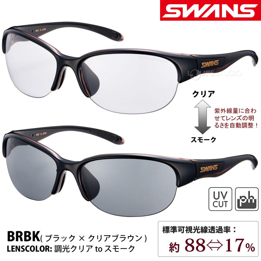 サングラス 調光レンズモデル LUNA ルナ LN-0066 BRBK 小さめサイズ UVカット スワンズ SWANS 敬老の日 プレゼント ...