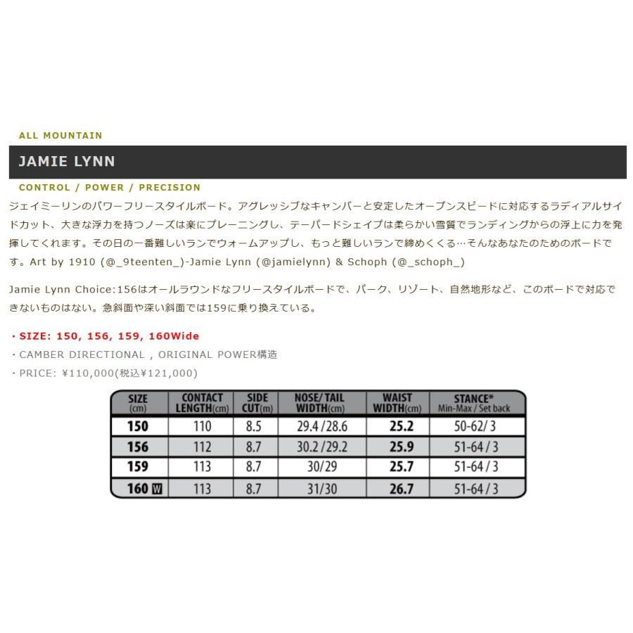 LIB TECH 24-25 JAMIE LYNN ジェイミーリン キャンバー リブテック 156 SNOWBOARD スノーボード スノボ 2025 : 2213234 : LOVE ...