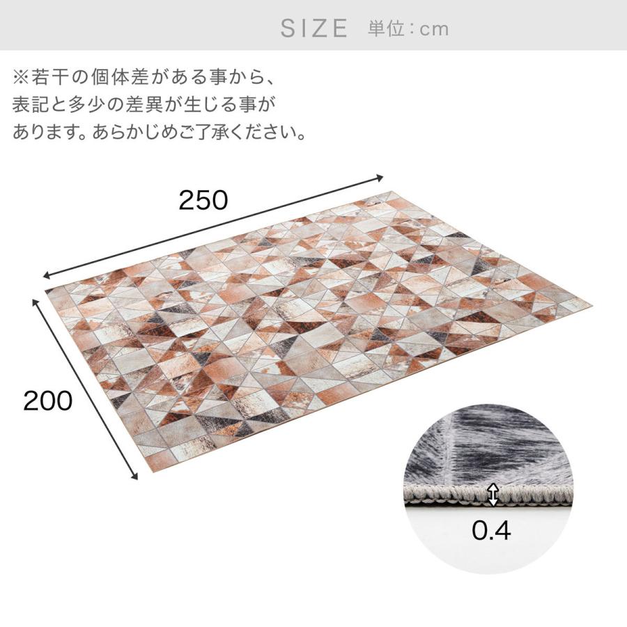 LOWYA ラグ ラグマット カーペット 洗える 滑り止め付 おしゃれ 高級感 200×250cm 水洗い マット 長方形 ワンルーム 一人暮らし 柄 アニマル柄 : LOWYA(ロウヤ ...