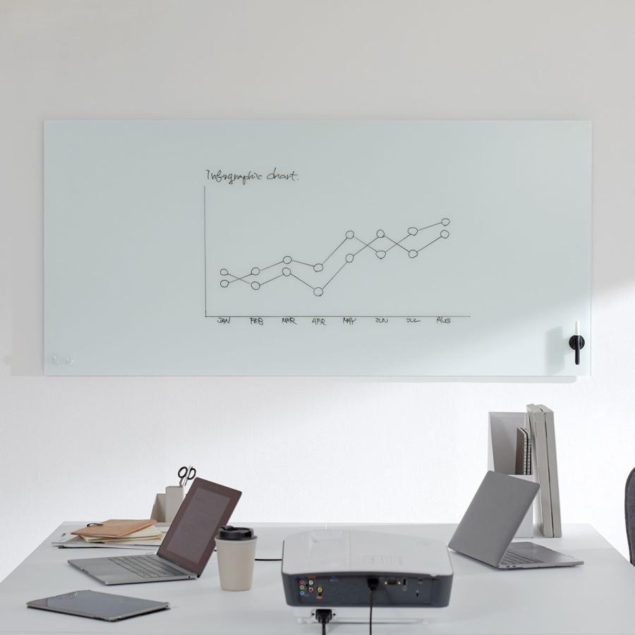 ホワイトボード 170x80cm プレミアムタイプ 強化ガラス ガラスボード ガラス製 ウォールボード 壁面 壁掛け オフィス 会議室 店舗 リモート ロウヤ LOWYA :fz04 ...