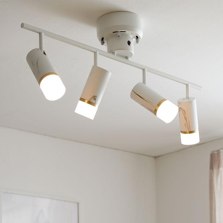 シーリングライト 4灯 ダクトレール スポットライト LED 電球色 昼白色 調光調色 照明器具 レールライト 6畳 天井照明 ライティングレール ロウヤ LOWYA :n9vww:LOWYA ...