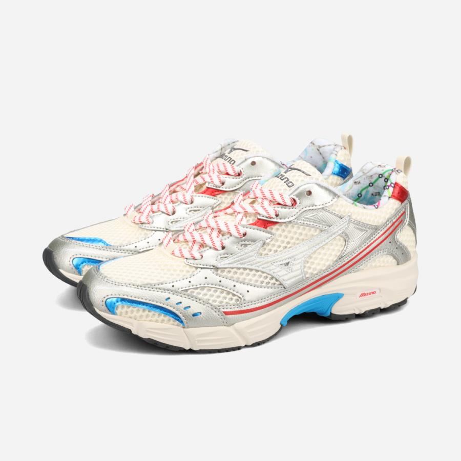ASICS MIZUNO MXR ミズノ エムエックスアール メンズ OFF WHITE/SILVER/RED ホワイト D1GA250801 ...