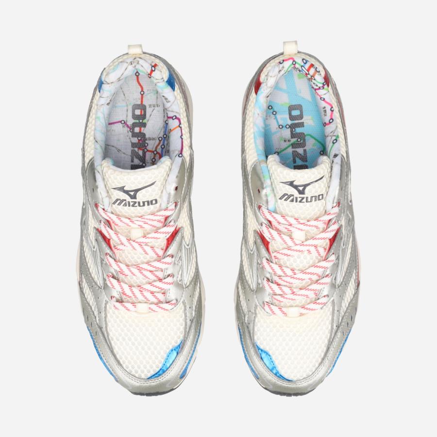 ASICS MIZUNO MXR ミズノ エムエックスアール メンズ OFF WHITE/SILVER/RED ホワイト D1GA250801 ...