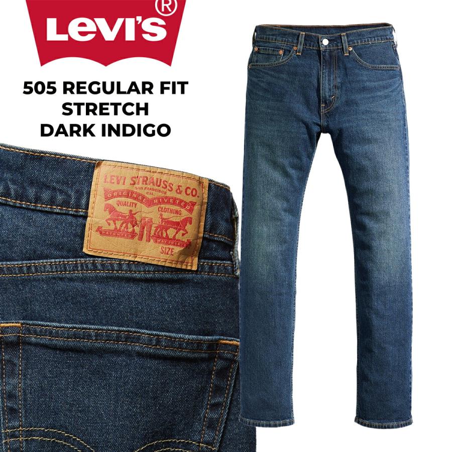 Levi's（リーバイス） 505 レギュラーフィット ストレッチ ダークインディゴ LEVIS 505 REGULAR FIT ...