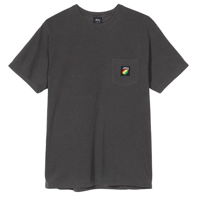 STUSSY ステューシー Tシャツ RASTA PIG. DYED PKT TEE 18HO black T-シャツ ポケット ブラック ...