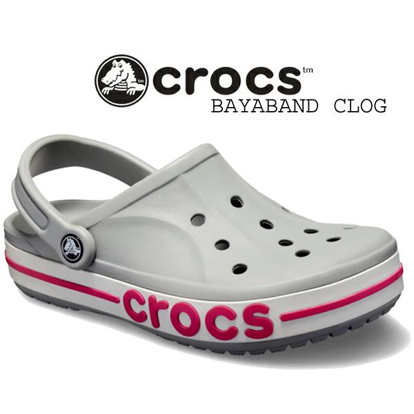 crocs クロックス バヤバンド クロッグ BAYABAND CLOG LIGHT GREY/CANDY PINK 205089-0fs サンダル グレー ピンク ミュール : LTD ...