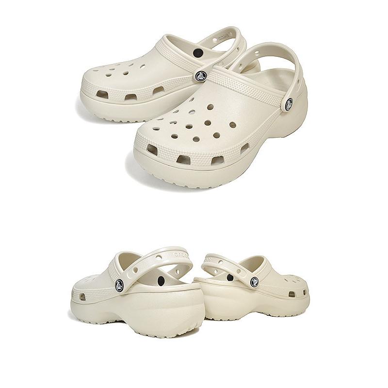 crocs クロックス クラシック プラットフォーム クロッグ ウィメンズ CLASSIC PLATFORM CLOG W BONE 206750-2y2 ボーン レディース 厚底 ベージュ ...