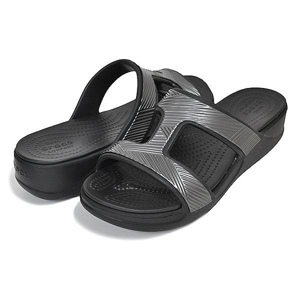 crocs クロックス モントレー メタリック スリッポン ウェッジ ウィメンズ MONTEREY METALLIC SLIP-ON ...