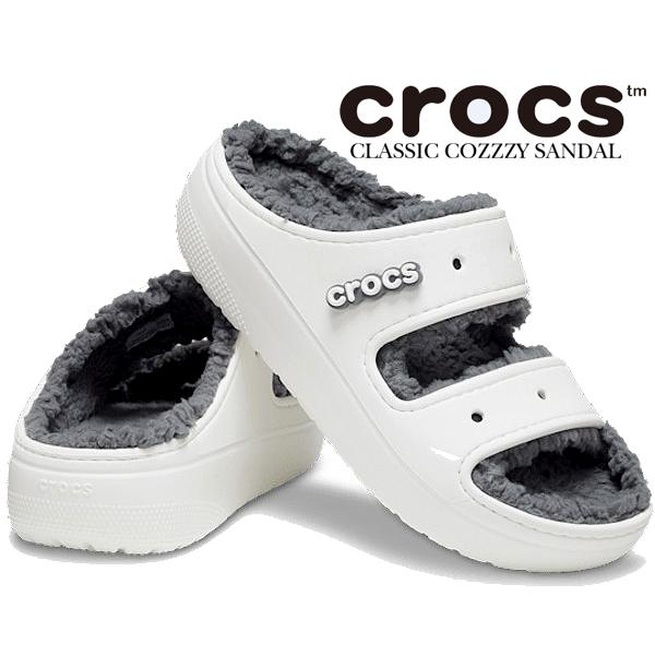 crocs（クロックス） クラシック コージー サンダル crocs CLASSIC COZZZY SANDAL WHITE 207446 ...