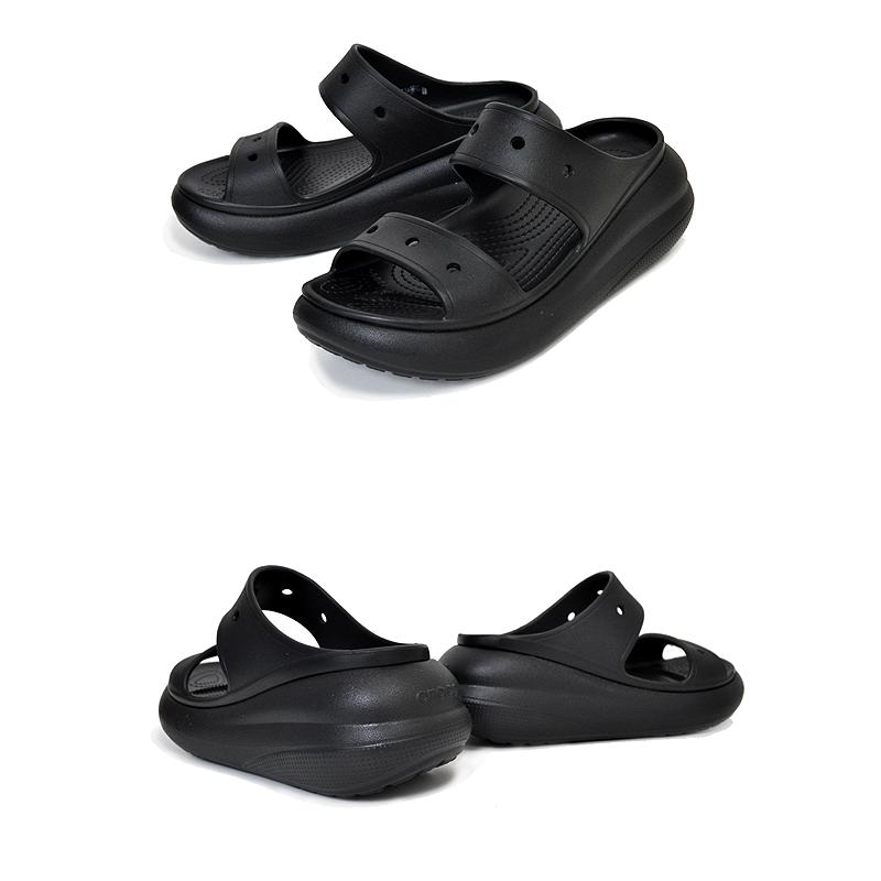 crocs（クロックス） クラシック クラッシュ サンダル crocs CLASSIC CRUSH SANDAL BLACK 207670 ...
