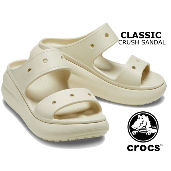crocs（クロックス） クラシック クラッシュ サンダル crocs CLASSIC CRUSH SANDAL BONE 207670 ...