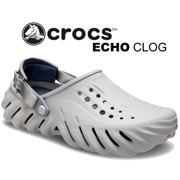crocs クロックス エコー クロッグ ECHO CLOG ATMOSPHERE 207937-1ft アトモスフィア グレー サンダル ...