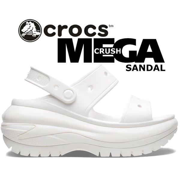 crocs（クロックス） クラシック メガクラッシュ サンダル crocs CLASSIC MEGA CRUSH SANDAL WHITE ...