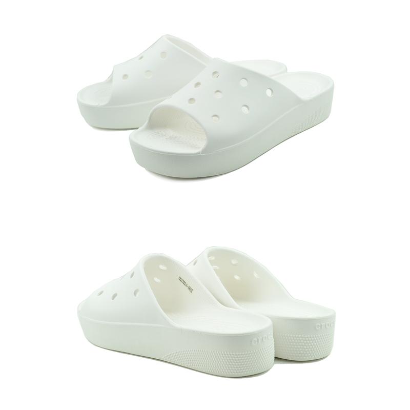 crocs（クロックス） クラシック プラットフォーム スライド crocs CLASSIC PLATFORM SLIDE WHITE ...