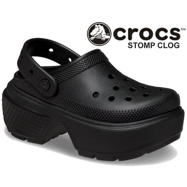 crocs クロックス ストンプ クロッグ STOMP CLOG BLACK 209347-001 ブラック レディース 厚底 チャンキー ...