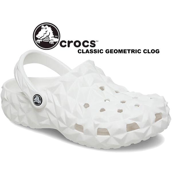 crocs（クロックス） クラシック ジオメトリック クロッグ crocs CLASSIC GEOMETRIC CLOG WHITE ...
