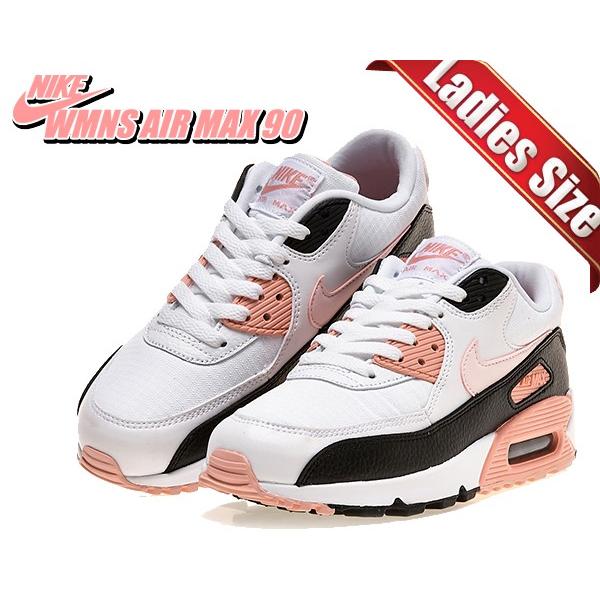 ナイキ ウィメンズ エアマックス 90 NIKE WMNS AIR MAX 90 white/light soft pink-black ...