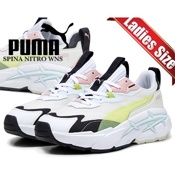 PUMA（プーマ） スピナ ニトロ ウィメンズ PUMA SPINA NITRO WNS VAPOR GREY-LIGHT LIME ...