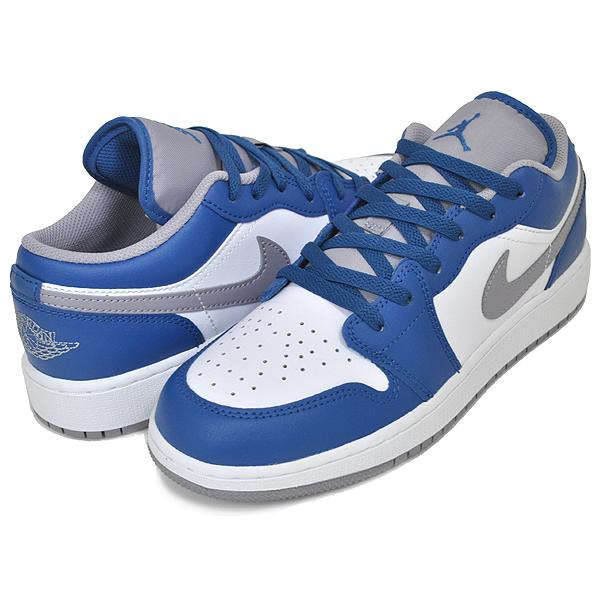 ナイキ エアジョーダン 1 ロー ガールズ NIKE AIR JORDAN 1 LOW GS true blue/cement grey ...
