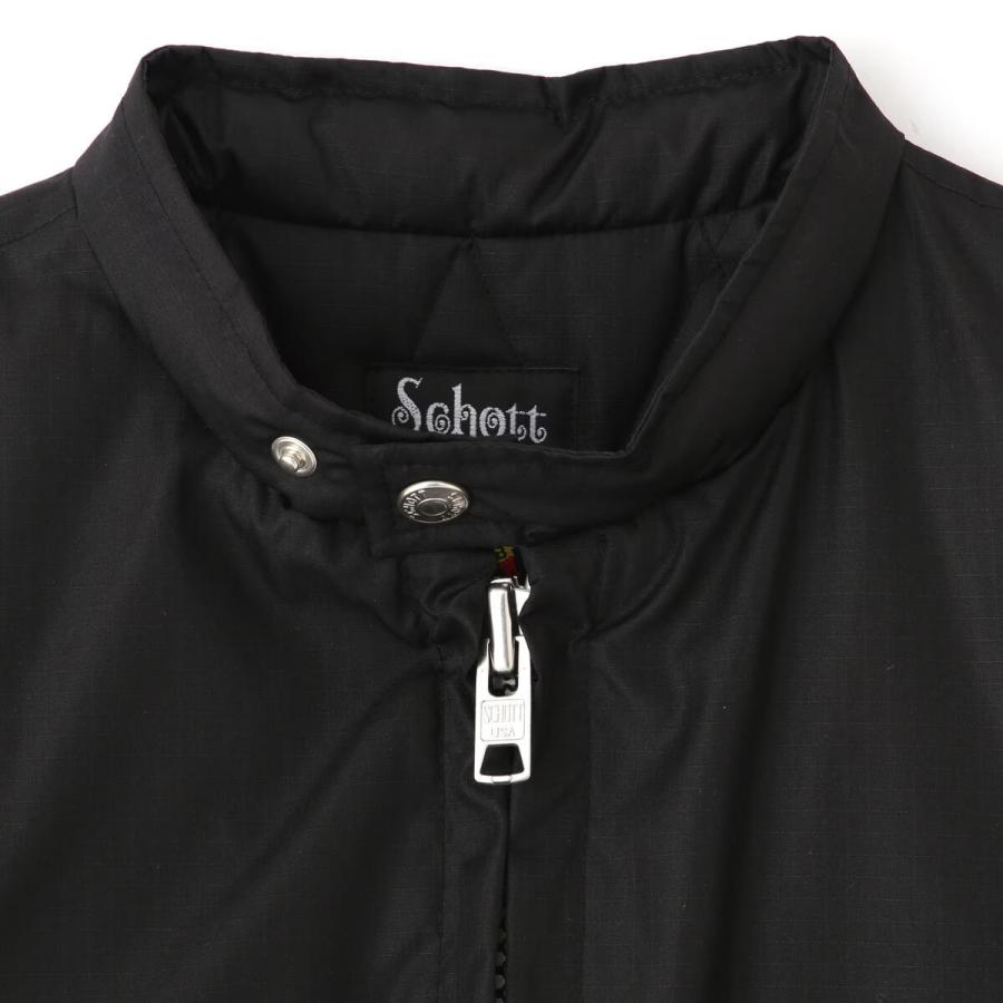 Schott N.Y.C ショット × タイオン シングルライダース ジャケット TAION SINGLE RIDERS DOWN JACKET 782-4253003 ブラック インナー ...