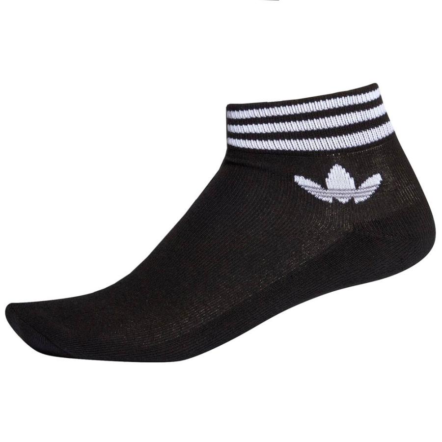 adidas アディダス トレフォイル アンクルソックス 3足組み TREFOIL ANKLE SOCKS 3 PAIRS BLACK ...