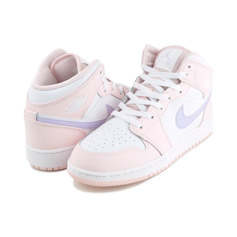 NIKE（ナイキ） エアジョーダン 1 ミッド ガールズ NIKE AIR JORDAN 1 MID (GS) pink wash ...