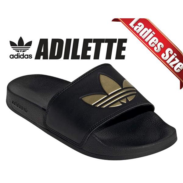 adidas アディダス アディレッタ ライト ウィメンズ ADILETTE LITE W CBLACK/CBLACK/MAGOLD ...
