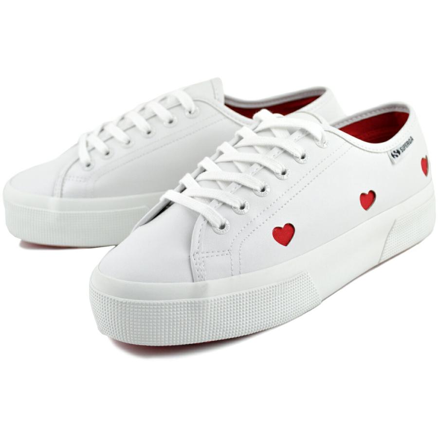 SUPERGA スペルガ 3740 プラットフォーム ハート ヴィーガン マテリアル PLATFORM HEARTS VEGAN MATERIAL LEGGERA WHITE-RED ...