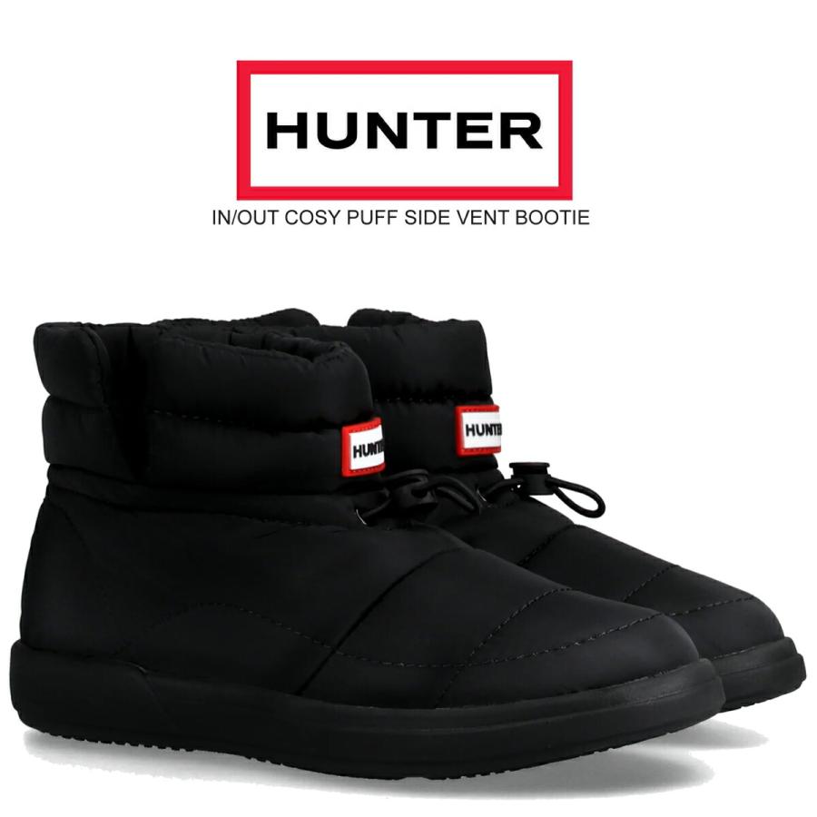 HUNTER（ハンター） イン/アウト コージー パフ サイド ベント ブーティー ブラック HUNTER IN/OUT COSY PUFF ...