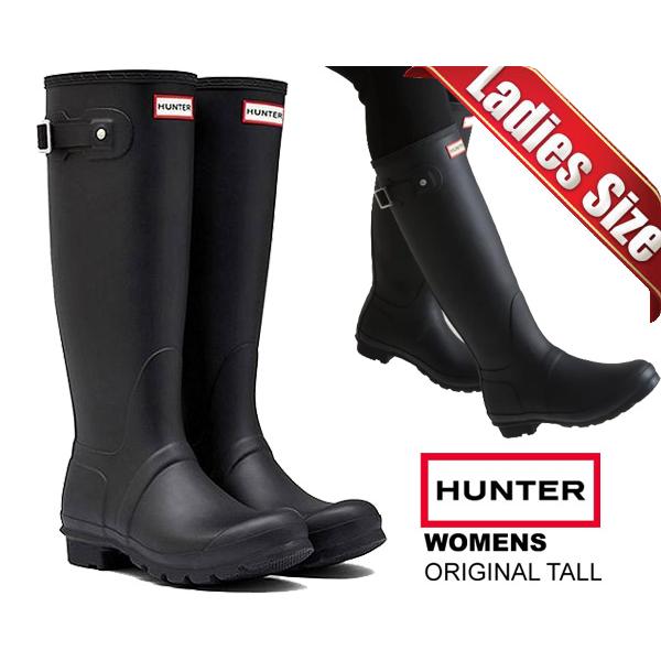 HUNTER ハンター ウィメンズ オリジナル トール レインブーツ WOMENS ORIGINAL TALL BLACK ...