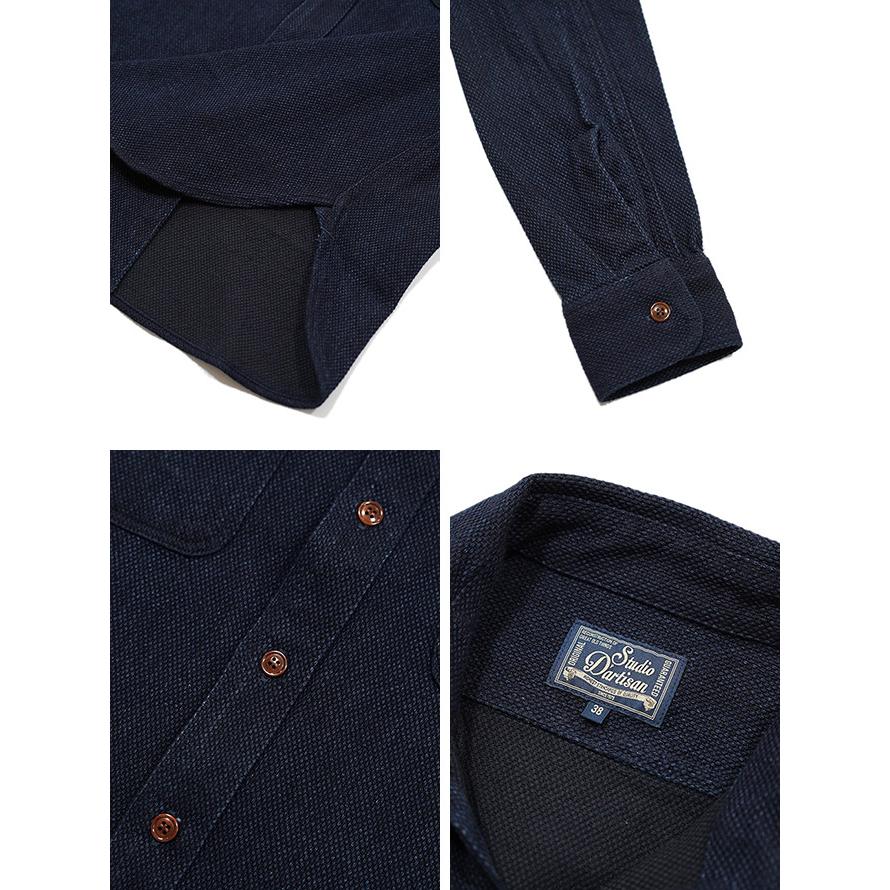 STUDIO D'ARTISAN ステュディオダルチザン STUDIO D'ARTISAN 5713 ヘビーウェイト刺し子シャツ [ INDIGO SASHIKO SHIRTS ] ワーク ...