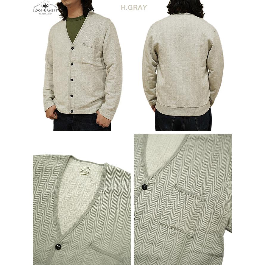 ループアンドウエフト Loop & Weft LHC1116 BIG HERRINGBONE PILE KNIT 50s CARDIGAN [ Sweat Cardigan ] スウェット ...