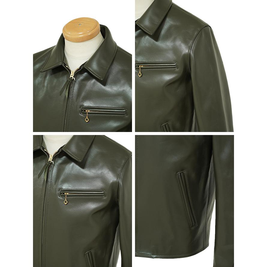 限定モデル Y'2 LEATHER（ワイツーレザー） PR-65 ヴィンテージホースライトシングルライダースジャケット OLIVE アメカジ メンズ レザージ… : Lua Shopping ...