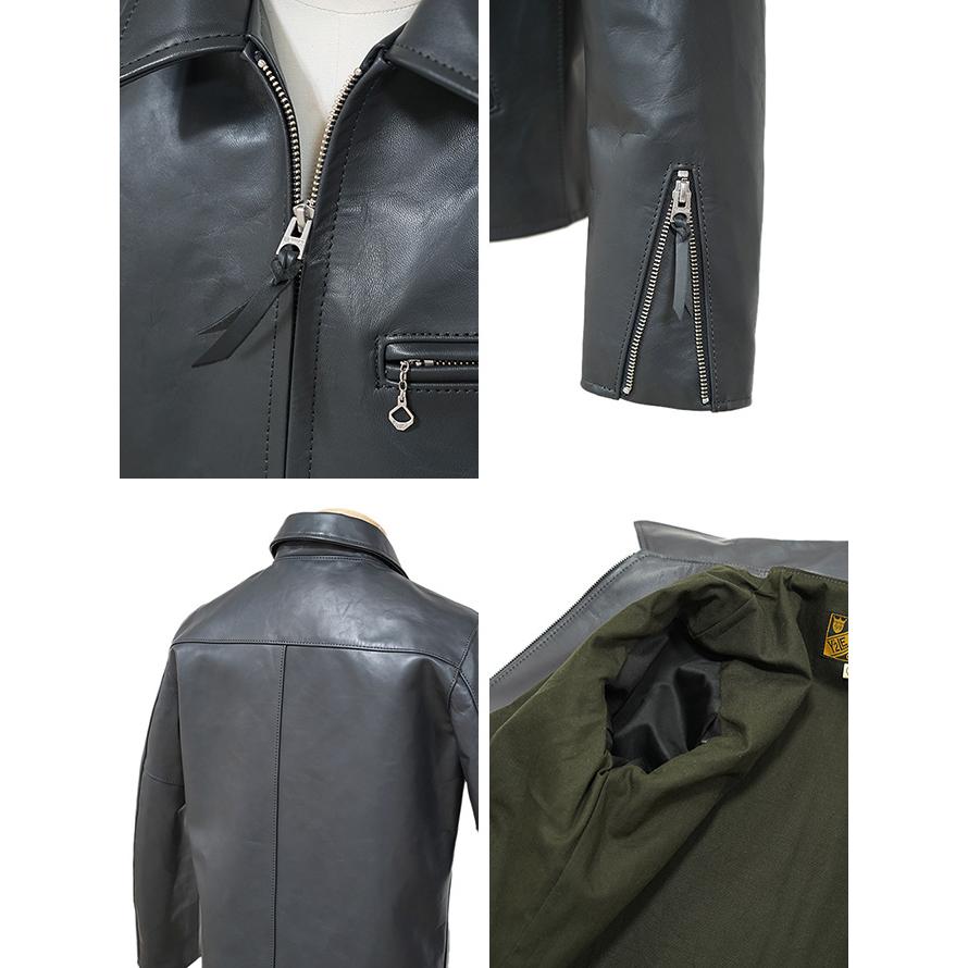 ワイツーレザー Y'2 LEATHER PR-65 ヴィンテージホースライトシングルライダースジャケット [ GRAY ] アメカジ メンズ レザージャケット 限定モデル : Lua ...