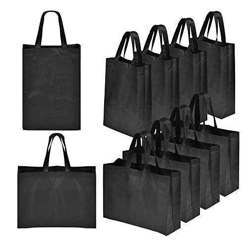 TIMESETL 手提げ袋 不織布バッグ A4 黒 横 縦 厚手タイプ 10枚｜トートバッグ オフィス 衣類収納 包装 ラッピング プレゼント : luanaショップ1号店 - 通販 ...