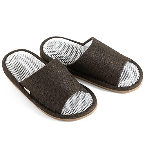 [mianshe] 立体メッシュ スリッパ 前開き 通気性 蒸れない 静音 軽量 メンズ レディース ブラウン L : luanaショップ1号店 - 通販 - Yahoo!ショッピング