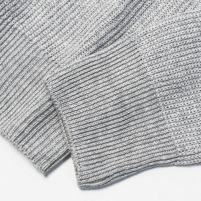 Gran Sasso グランサッソ / GRANSASSO あぜ編み クルーネックサマーニット リネンコットン ラグランスリーブ 23152 ...