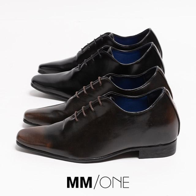 MM/ONE シークレットシューズ メンズ 6cmアップ 背が高くなる靴 ビジネスシューズ 軽量 革靴 紳士靴 ホールカット ドレスシューズ フォーマル カジュアルシューズ 3E ...