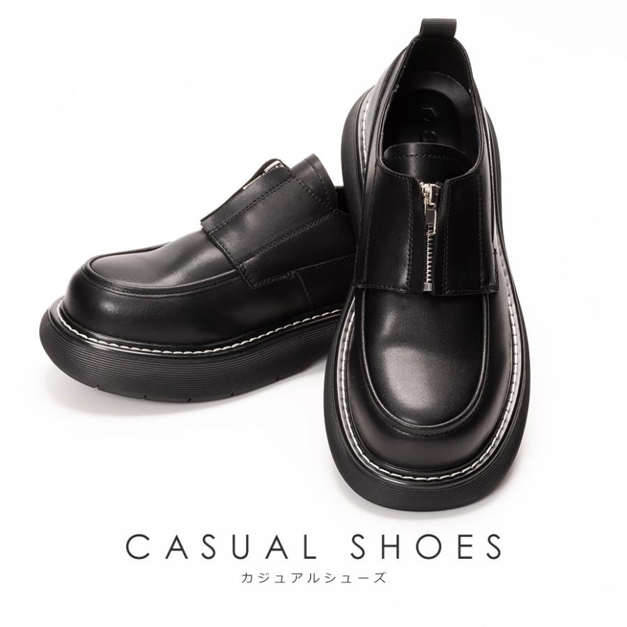SVEC スリッポン メンズ カジュアルシューズ 厚底 革靴 革 レザー スニーカー センタージップ ドレスシューズ 紳士靴 メンズシューズ 高級感 おしゃれ 黒 ブラック : TTCLUB ...