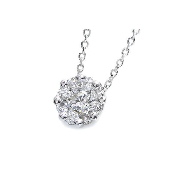 【当店限定価格】【在庫限り・即納可】ダイヤモンド 0.24カラット ネックレス K18WG 集光するダイヤ PetitJewel/白・透明 ...