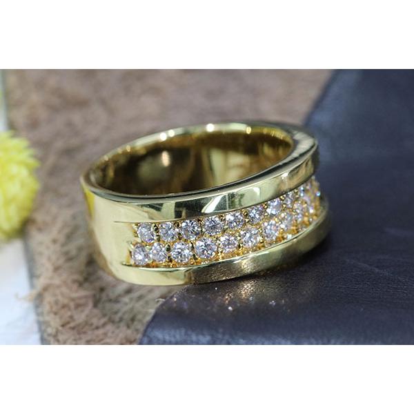 ダイヤモンド リング 1.0ct K18 幅広肉厚 メンズ たっぷり14グラム /白・透明(ホワイト)/セレクションジュエリー・新品/届10/1点もの : 10059543 ...